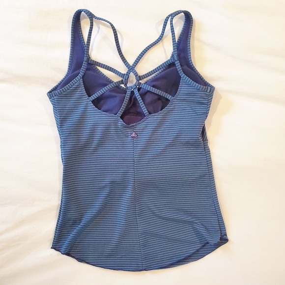 Prana | Tops | Euc Prana Blue And Purple Striped Shelf Bra Top | Poshmark